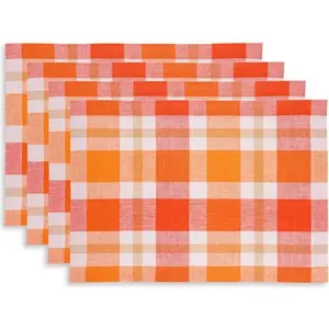 SOLINO HOME Linen Placematsfall Buffalo Check - Pumpkin