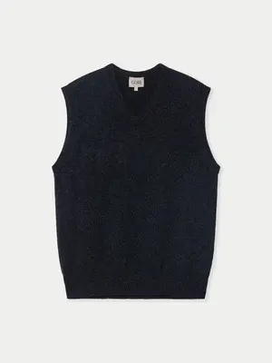 Gobi Cashmere Cashmere V-neck Vest - Charcoal