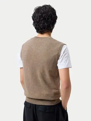 Gobi Cashmere Timeless V-neck Cashmere Vest - Taupe