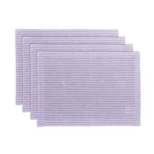 SOLINO HOME Linen Placematsnarrow Stripe Lavender And White