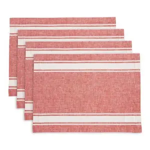 Solino Home Linen Placematscountry Stripe Red