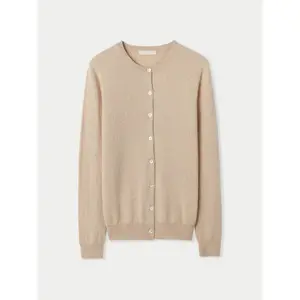 Gobi Cashmere Cashmere Crewneck Cardigan - Beige