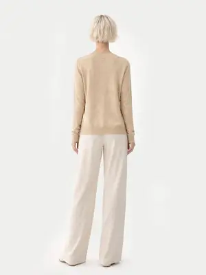 Gobi Cashmere Cashmere Crewneck Cardigan - Beige