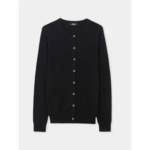 Gobi Cashmere Cashmere Crewneck Cardigan - Black