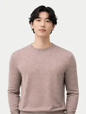 Gobi Cashmere Silk Crew Neck Sweater - Timber Wolf