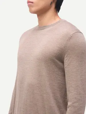 Gobi Cashmere Silk Crew Neck Sweater - Timber Wolf