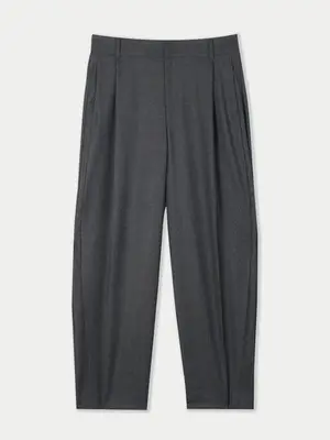 Gobi Cashmere Barrel-leg Cashmere Pants - Charcoal
