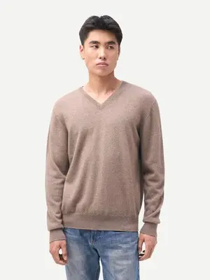 Gobi Cashmere V Neck Sweaters For Men