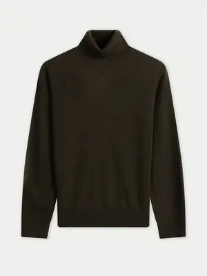 Gobi Cashmere Timeless Cashmere Turtleneck Sweater - Avocado