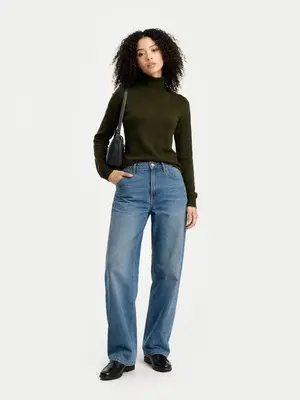 Gobi Cashmere Timeless Cashmere Turtleneck Sweater - Avocado
