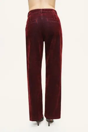 NOCTURNE Velvet Straight-leg Pants