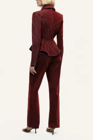 NOCTURNE Velvet Straight-leg Pants