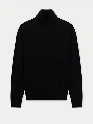 Gobi Cashmere Timeless Turtleneck Sweater - Black