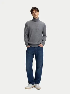 Gobi Cashmere Timeless Turtleneck Sweater - Dim Gray