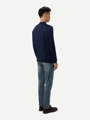 Gobi Cashmere Cashmere Silk High Neck Sweater - Mood Indigo