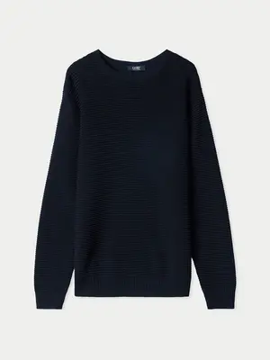 Gobi Cashmere Textured-knit Silk Cashmere Sweater - Blue Graphite