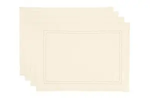 SOLINO HOME Linen Placematslinen Double Hemstitch - Ivory