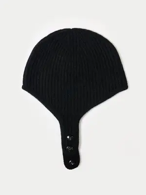 Gobi Cashmere Gobi Cashmere Knitted Aviator Cap Black