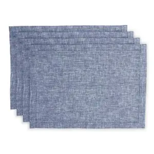 SOLINO HOME Linen Placematsmilan Chambray Indigo