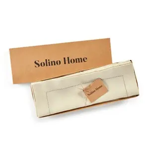 SOLINO HOME Linen Placematsmedium Weight Hemstitch - Creamy Ivory