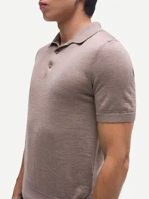 Gobi Cashmere Classic Polo Shirt With Short Sleeve