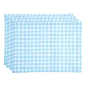 SOLINO HOME Linen Placematsgingham Check Blue Bell