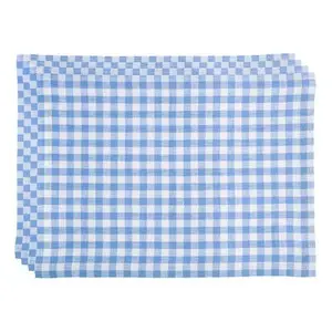 Solino Home Linen Placemats Set Of 4, 14 X 19 Inch For Dining Table Hydrangea Blue