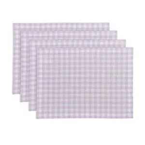 SOLINO HOME Linen Placematsgingham Check Lilac