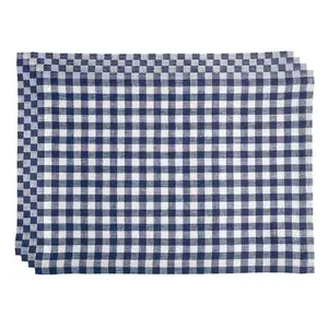 SOLINO HOME Linen Placematsgingham Check - Navy