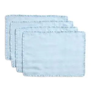 SOLINO HOME Linen Placematsjuliette Ruffle Ice Water