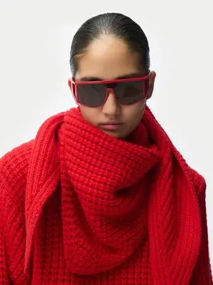 Gobi Cashmere Cashmere Cape Scarf - Fiery Red