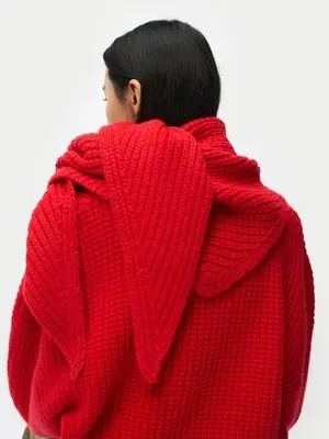 Gobi Cashmere Cashmere Cape Scarf - Fiery Red