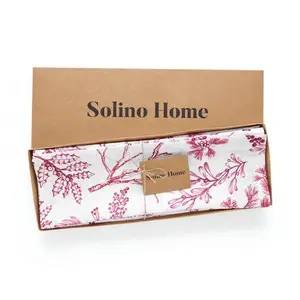 SOLINO HOME Linen Placematswinter Forest - Red/white