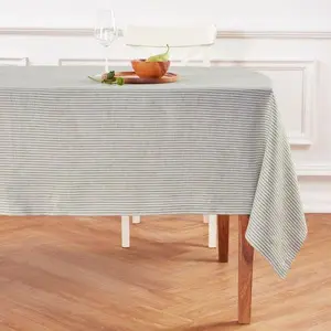 SOLINO HOME Linen Table Thrownarrow Stripe Avocado And White