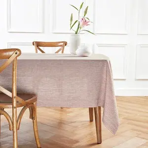 SOLINO HOME Linen Table Thrownarrow Stripe Cinnamon And White