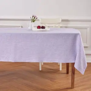 SOLINO HOME Linen Table Thrownarrow Stripe - Lavender And White