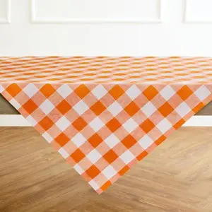 SOLINO HOME Linen Table Throwbuffalo Check - Pumpkin And White