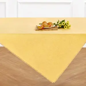 SOLINO HOME Linen Table Throwfringe Marigold Yellow