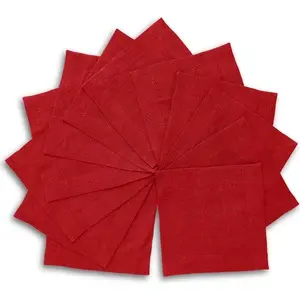 Solino Home Linen Cocktail Napkins Set Of 12 Red