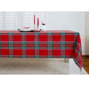 Solino Home Linen Tableclothmadras Holiday Plaid - Red