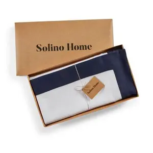 SOLINO HOME Linen Table Throwcontempo - Navy And White