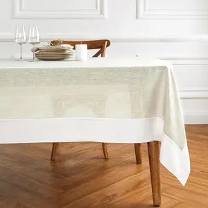 SOLINO HOME Linen Table Throwcontempo White And Natural