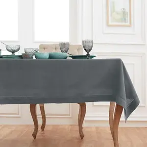 SOLINO HOME Linen Table Throwmilan - Charcoal Grey