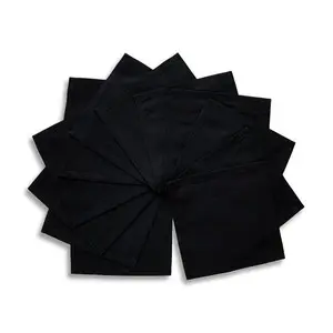 SOLINO HOME Cotton Plain Cocktail Napkinsdru - Black