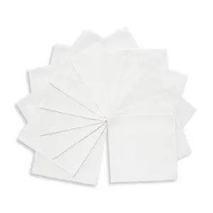 SOLINO HOME Cotton Linen Plain Cocktail Napkinsdru White