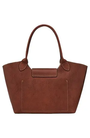 Longchamp Leather Shoulder Tote - Brown