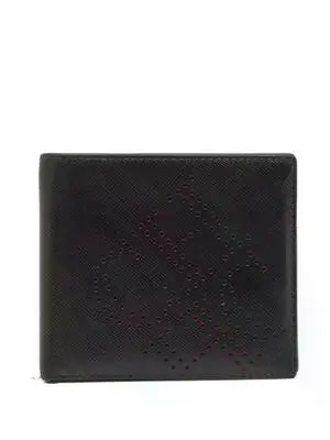 Carolina Herrera Perforated-logo Leather Wallet - Black