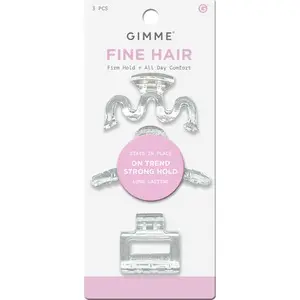 GIMME BEAUTY 3-pack Claw Clips - Metallic Silver