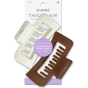 GIMME BEAUTY Thick Hair Claw Clips - Brown