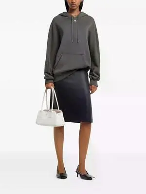COURREGES Logo-embroidered Hoodie - Grey